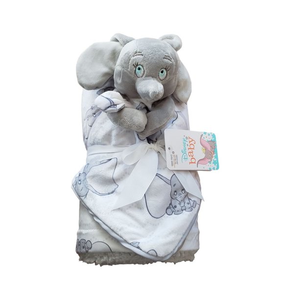 Disney | Bedding | Disney Dumbo Gray White Sherpa Baby Blanket Lovie 2 ...